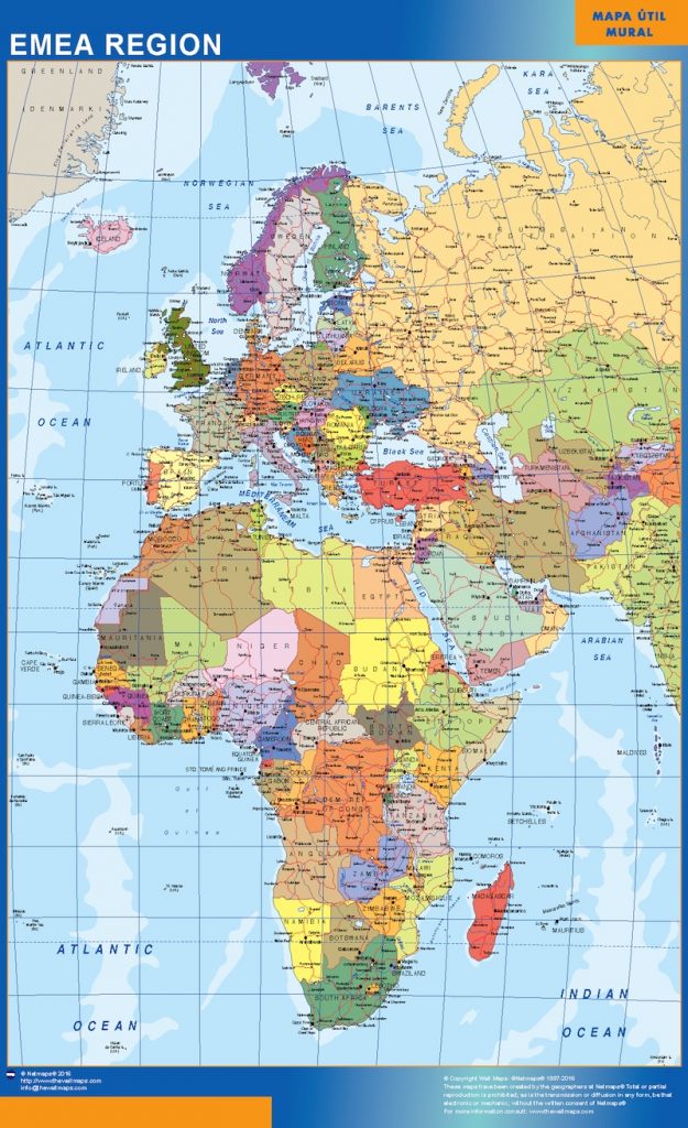 EMEA wall map | Canada Wall maps of the world & countries