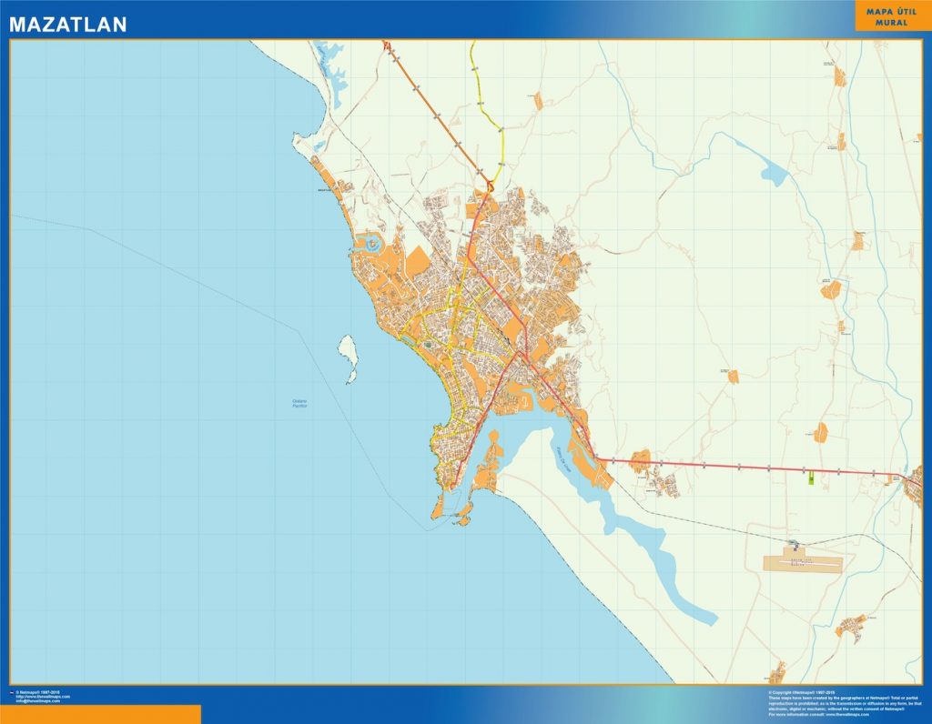 Mazatlan map Mexico | Canada Wall maps of the world & countries