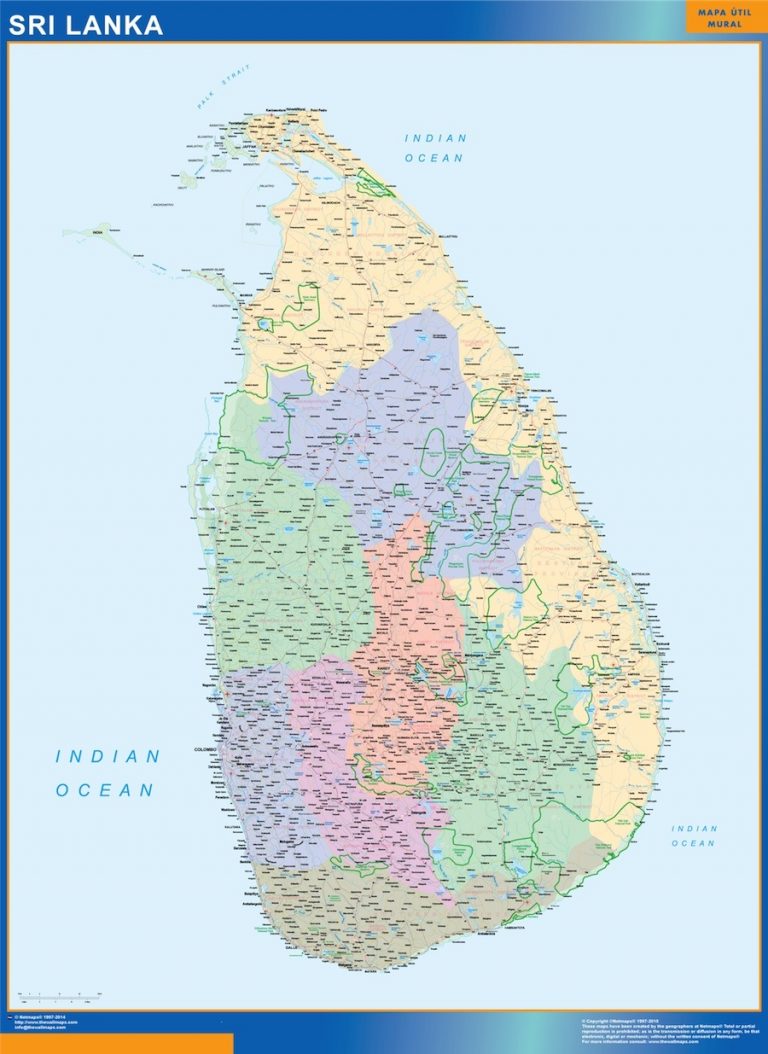 Biggest Sri Lanka map | Canada Wall maps of the world & countries